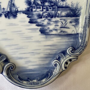 Antique Art Pottery Dutch Delft Plate With Typical Dutch Scene . Marked ...