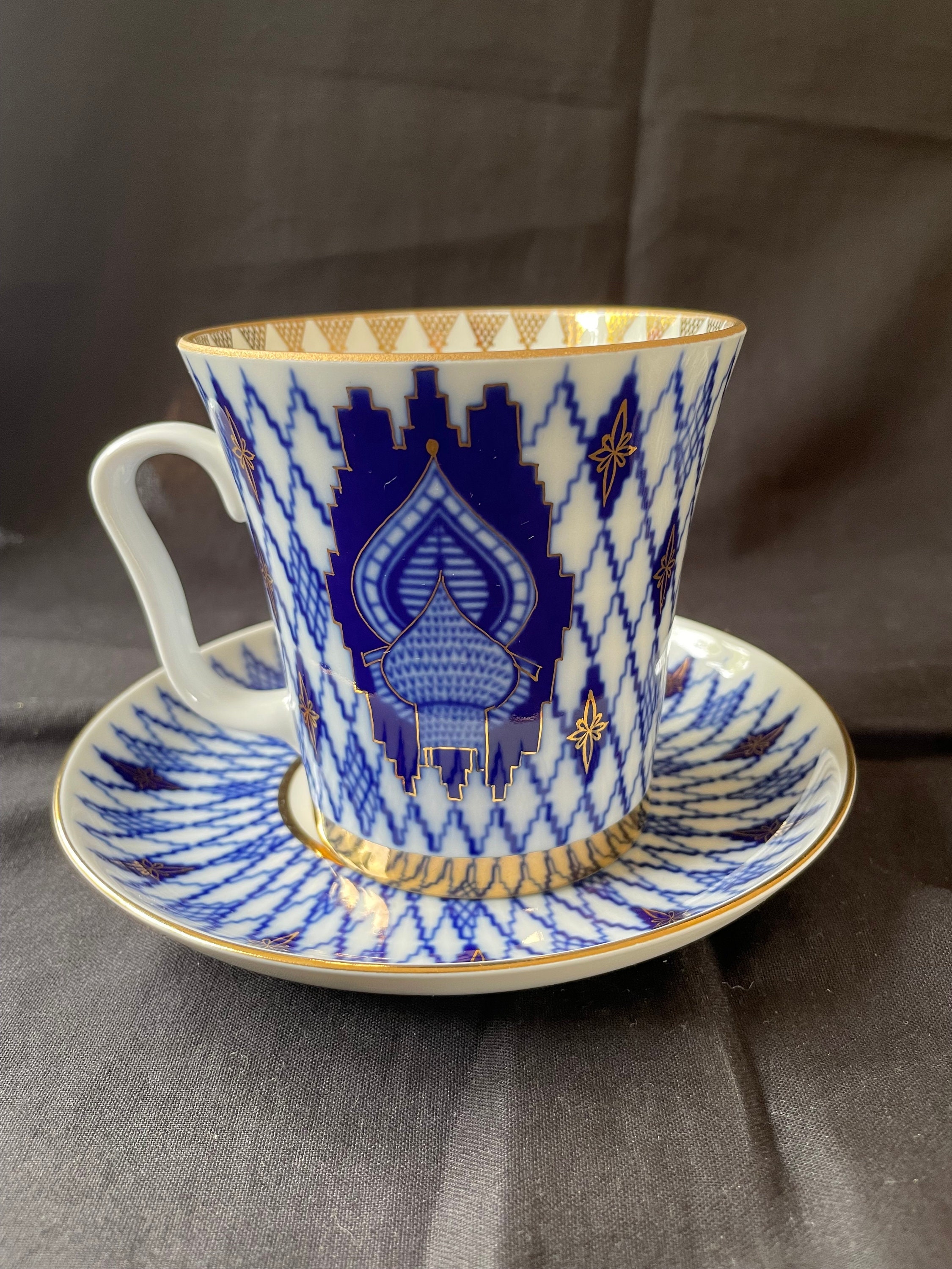 Set of 2 Lomonosov Imperial Porcelain Factory Cup and Saucer St ...