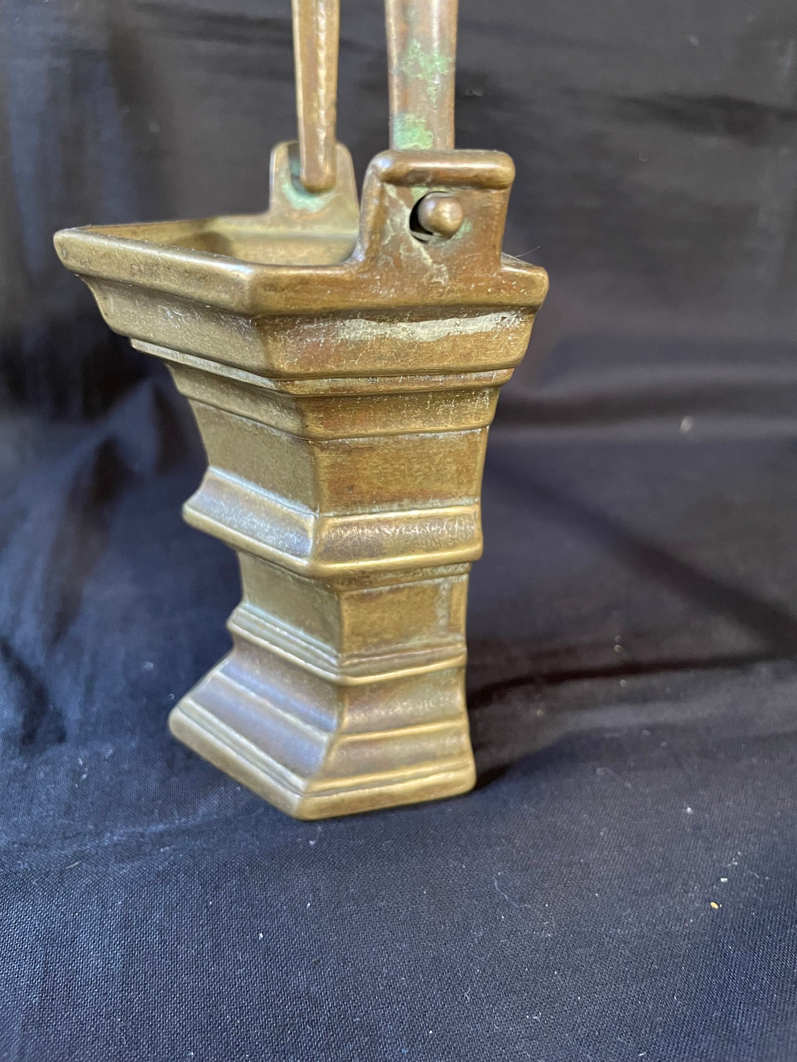 Rare Antique French Bronze Church Holy Water Vessel Bucket With 2 ...