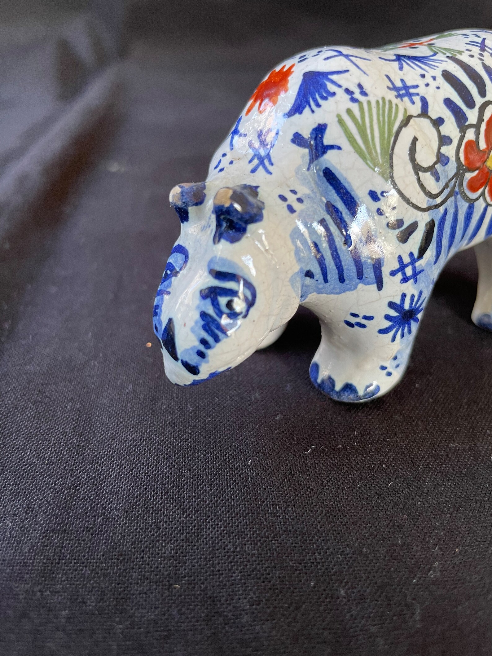 Very Rare Antique 1800 S Dutch Delft Figurine Hippopotamus. Marked ...