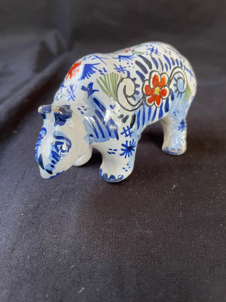Very Rare Antique 1800 S Dutch Delft Figurine Hippopotamus. Marked ...