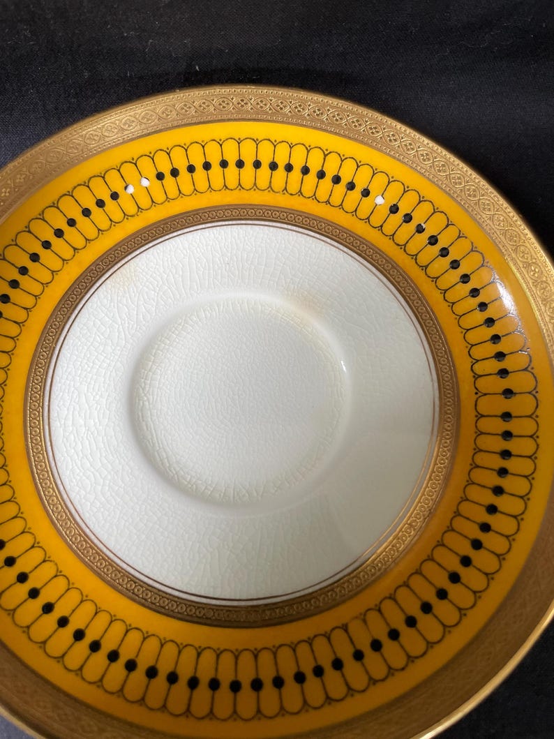 Mintons Porcelain Art Deco Set of 4 Cup Saucer Plate Gold Antique ...