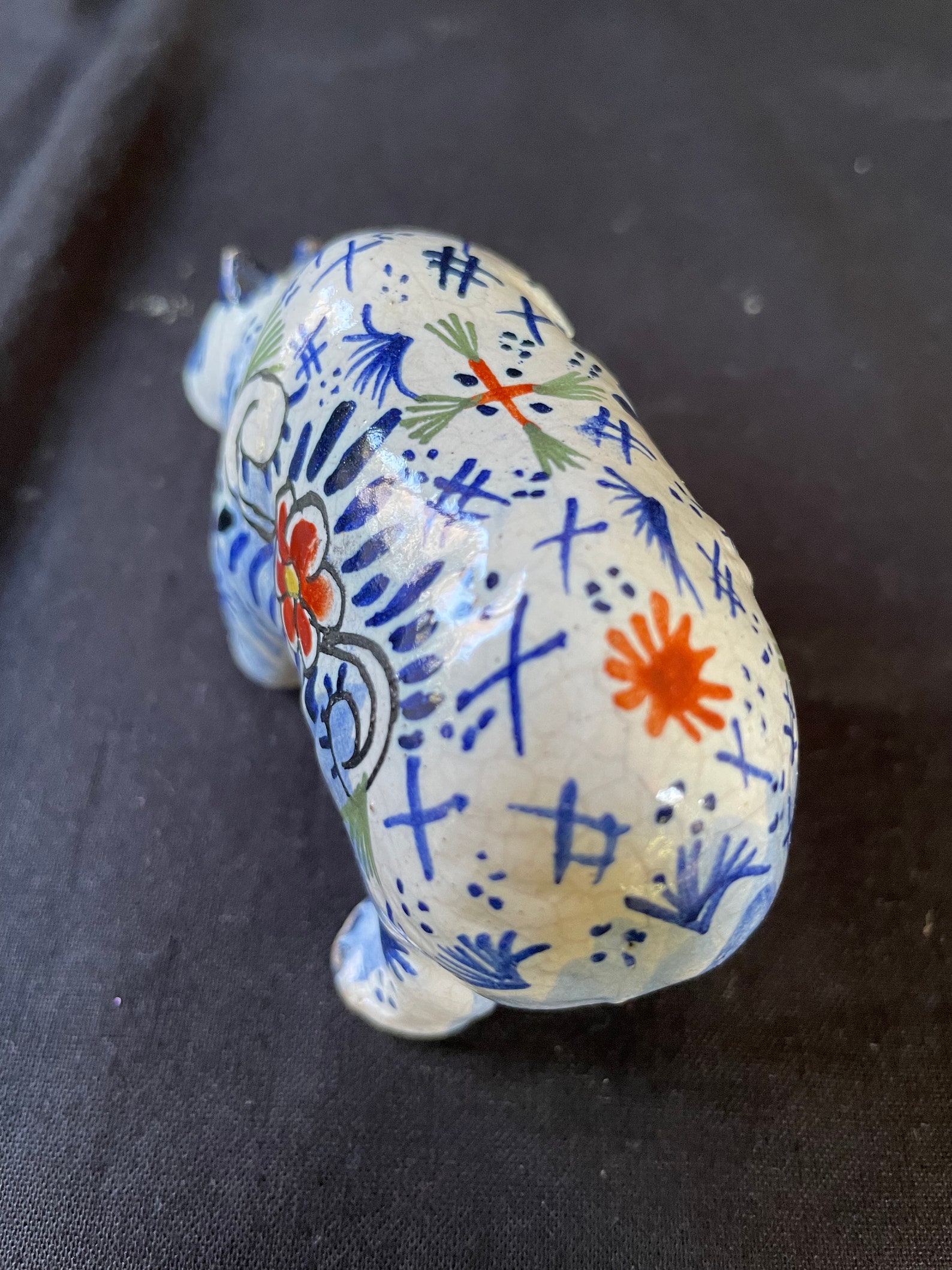 Very Rare Antique 1800 S Dutch Delft Figurine Hippopotamus. Marked ...