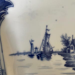 Antique Art Pottery Dutch Delft Plate With Typical Dutch Scene . Marked ...
