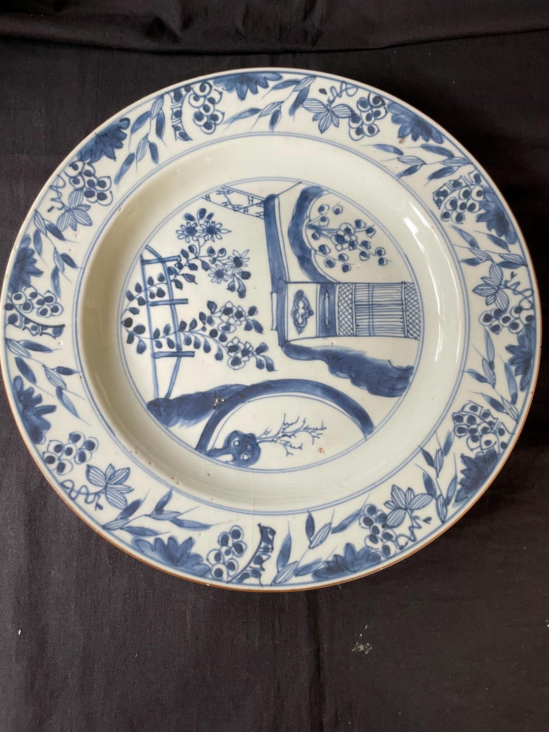 Antique Blue White Chinese Plate. Chienlun Approx 1750 - Etsy