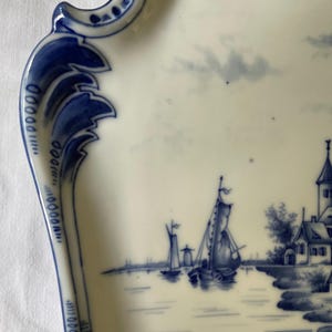 Antique Art Pottery Dutch Delft Plate With Typical Dutch Scene . Marked ...