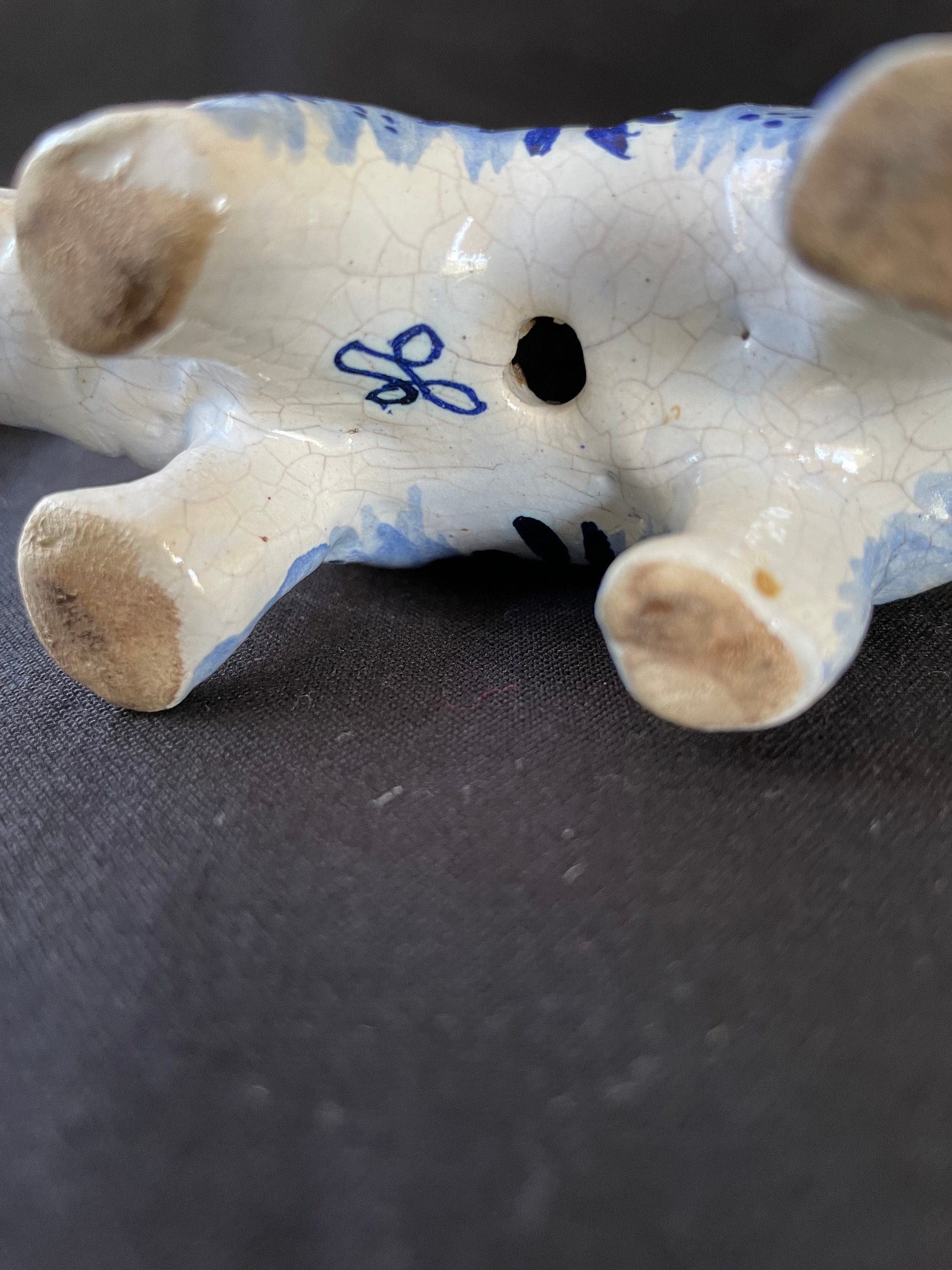 Very Rare Antique 1800 S Dutch Delft Figurine Hippopotamus. Marked ...