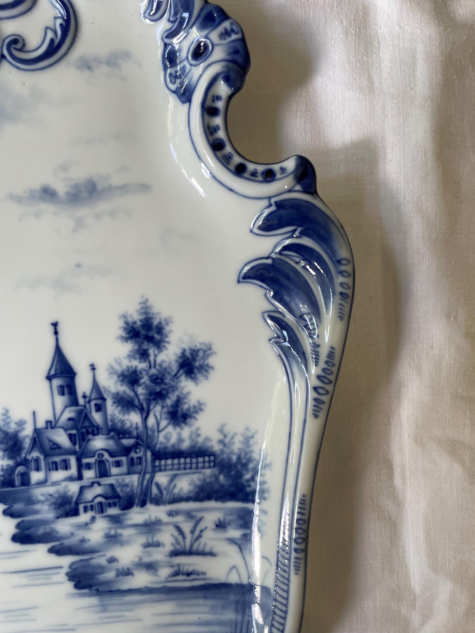 Antique Art Pottery Dutch Delft Plate With Typical Dutch Scene . Marked ...