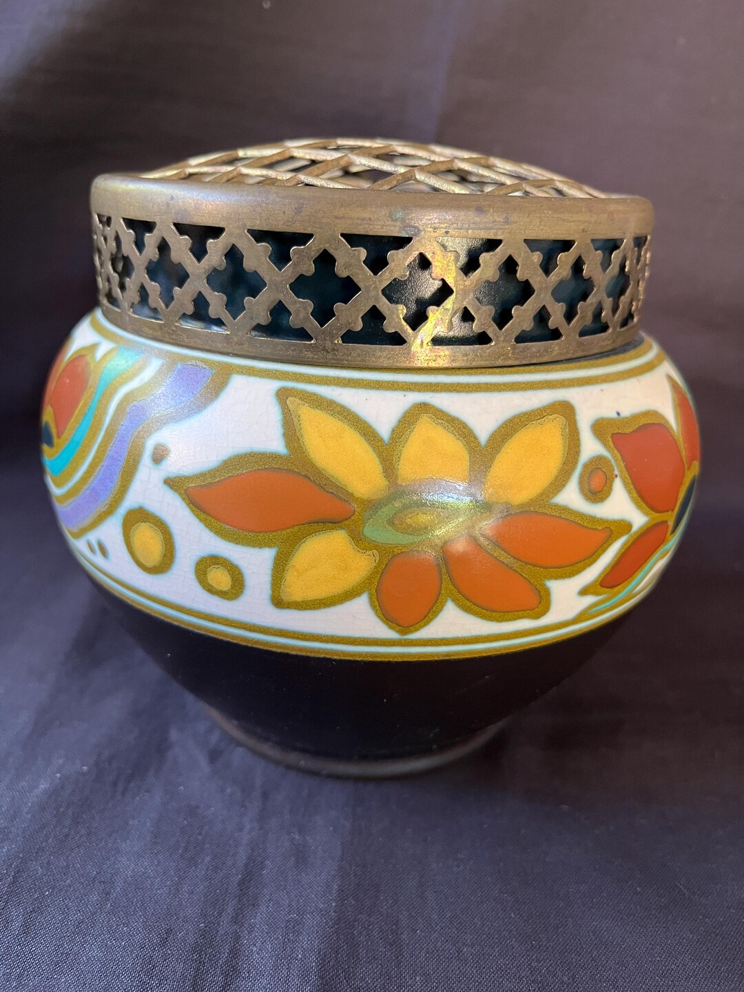 Antique Large Dutch Gouda Arnhem Pottery Rosebowl. Appr 1920. Several ...