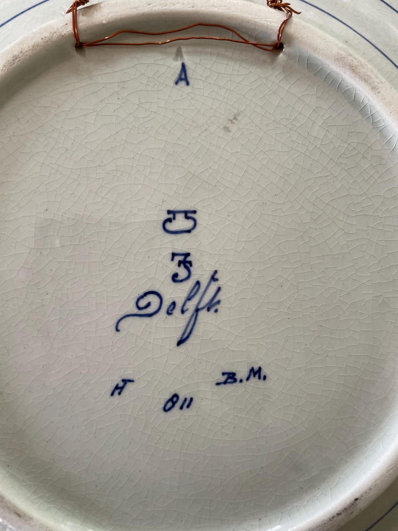 Antique Royal Delft De Porceleyne Fles Vintage Wall Plate 9” Dutch ...