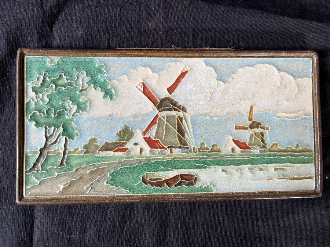 Delft Porceleyne Fles Porcelain Cloisonne Tile Typical Dutch Landscape ...