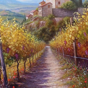 Tuscany Painting,italian Landscape,"light in the Vineyard" Original,painter R.pacini Wall Home ...