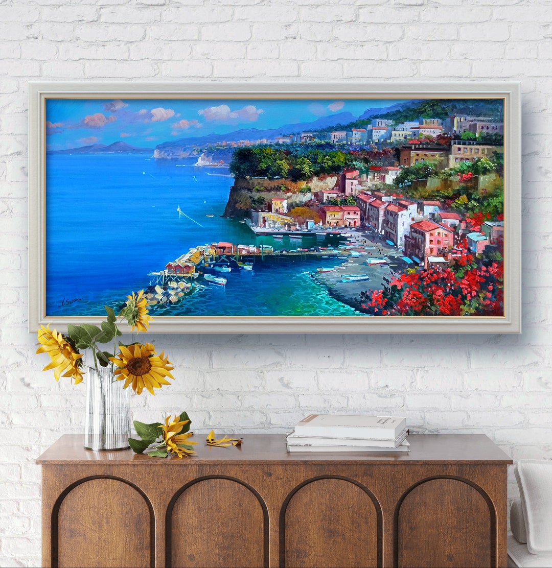 Sorrento Painting on Demand "panorama of the Gulf 60x120 Cm" Original ...
