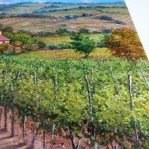 Tuscany Painting Italian Original the Vineyard Road Oil by R.pacini Painter Wall Home Decor ...