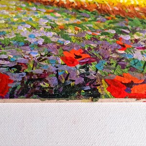 Tuscany Painting Original by Gino Masini "wheat Field & Flowers" Landscape Artwork Italian ...