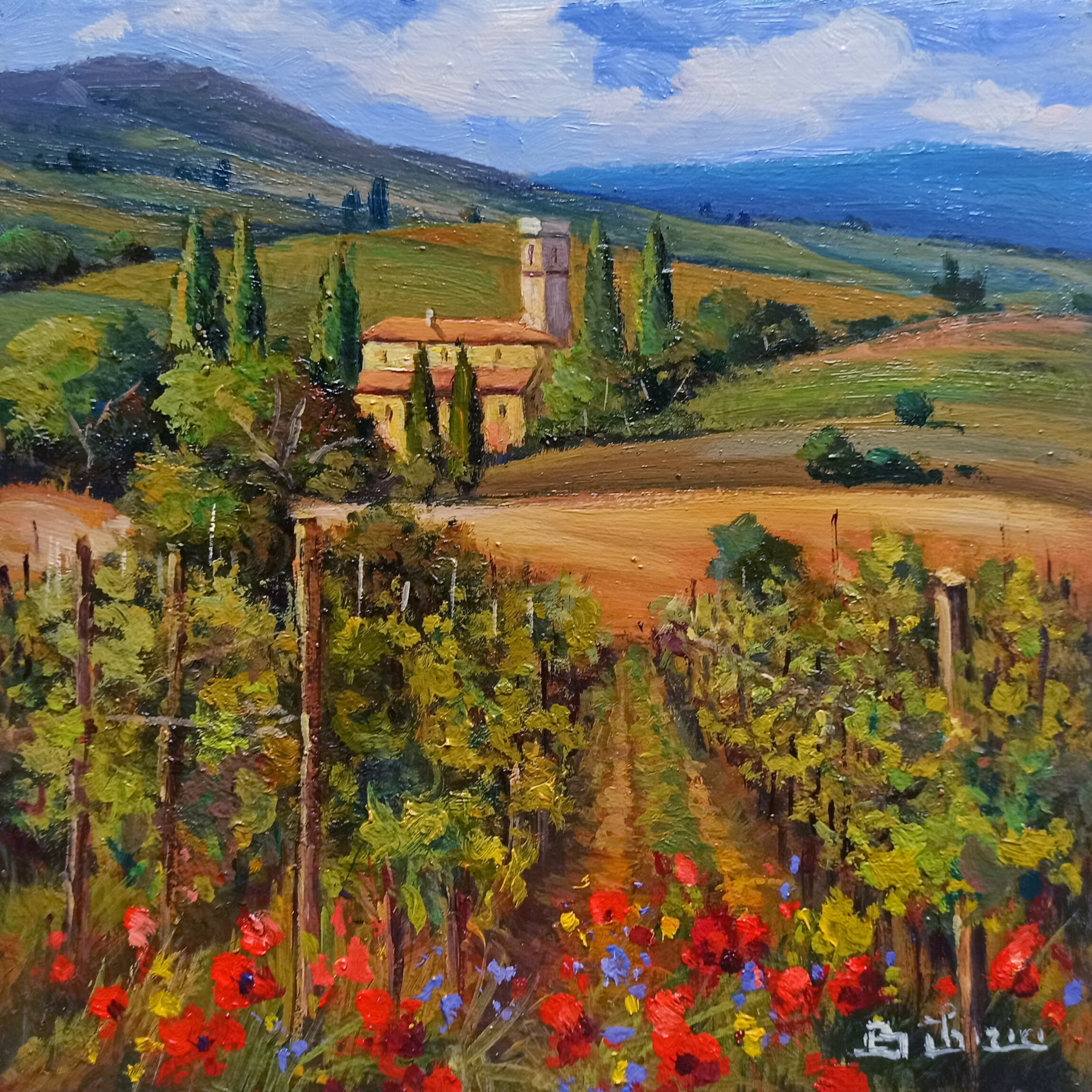 Italian Vineyard Painting