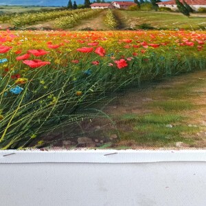 Tuscany Painting ,on Demand "path Among the Flowers" Original Canvas ,italian Painter Raimondo ...