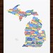 Hand-lettered Michigan Print, Michigan Artwork, Michigan Gift, Michigan ...