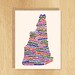 Hand-lettered New Hampshire Card, New Hampshire Shape Card, New ...