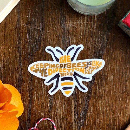 Hand-lettered Bee Sticker Keeping of Bees Sticker Beekeeper - Etsy
