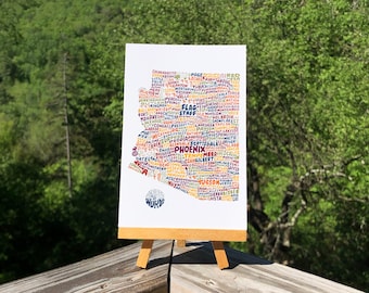 Arizona Map Postcard - Etsy