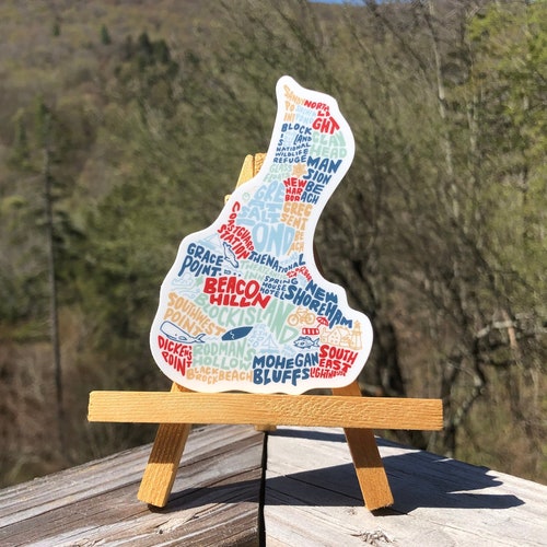 Hand-lettered Block Island Sticker Block Island Shape - Etsy
