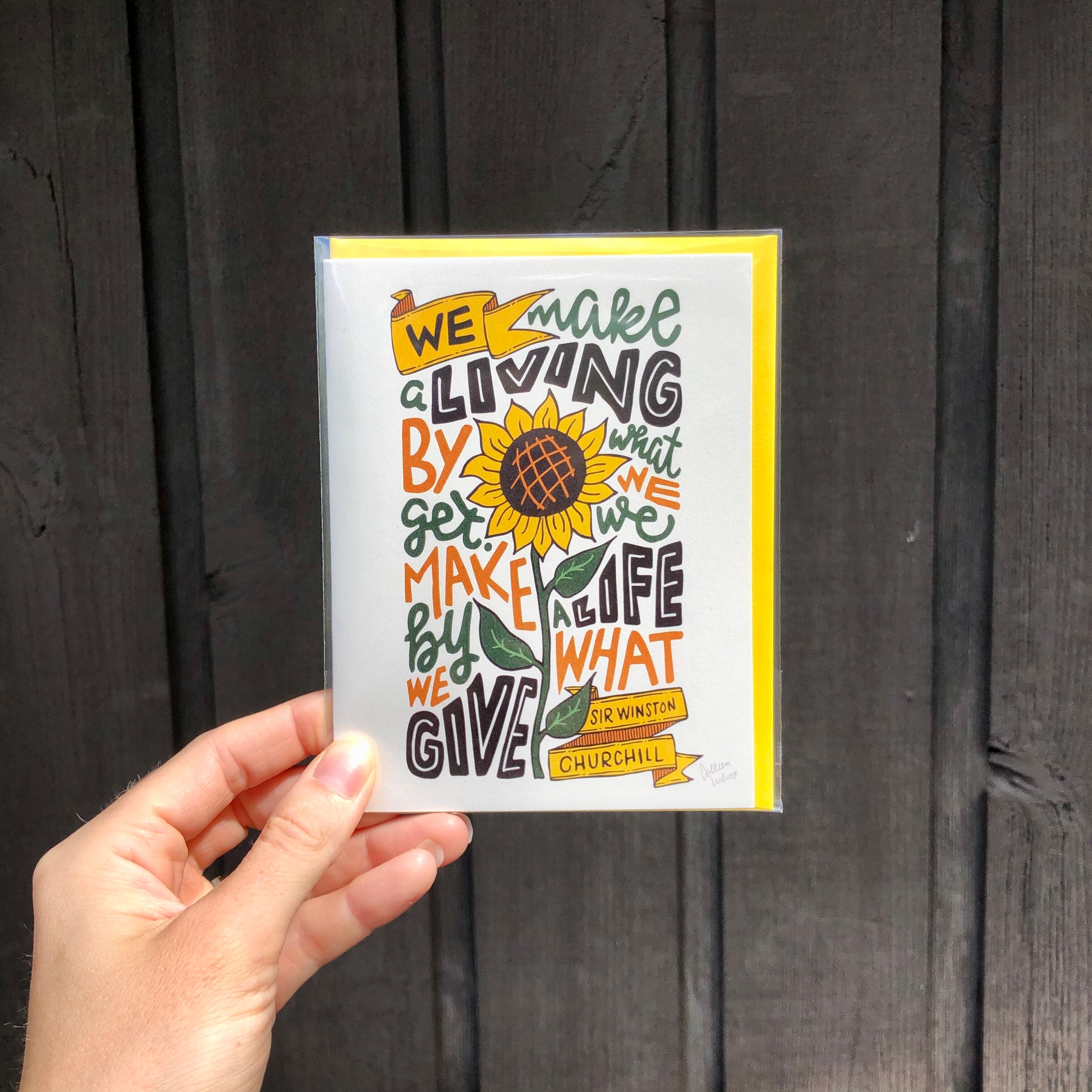 Hand-lettered Living Vs Life Card, Inspirational Hand-lettered Card ...