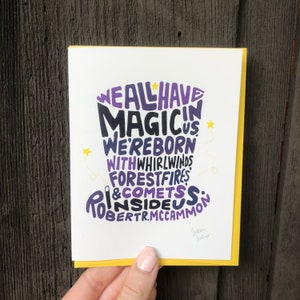 Hand-lettered We All Have Magic in Us Card, Friendship Card ...