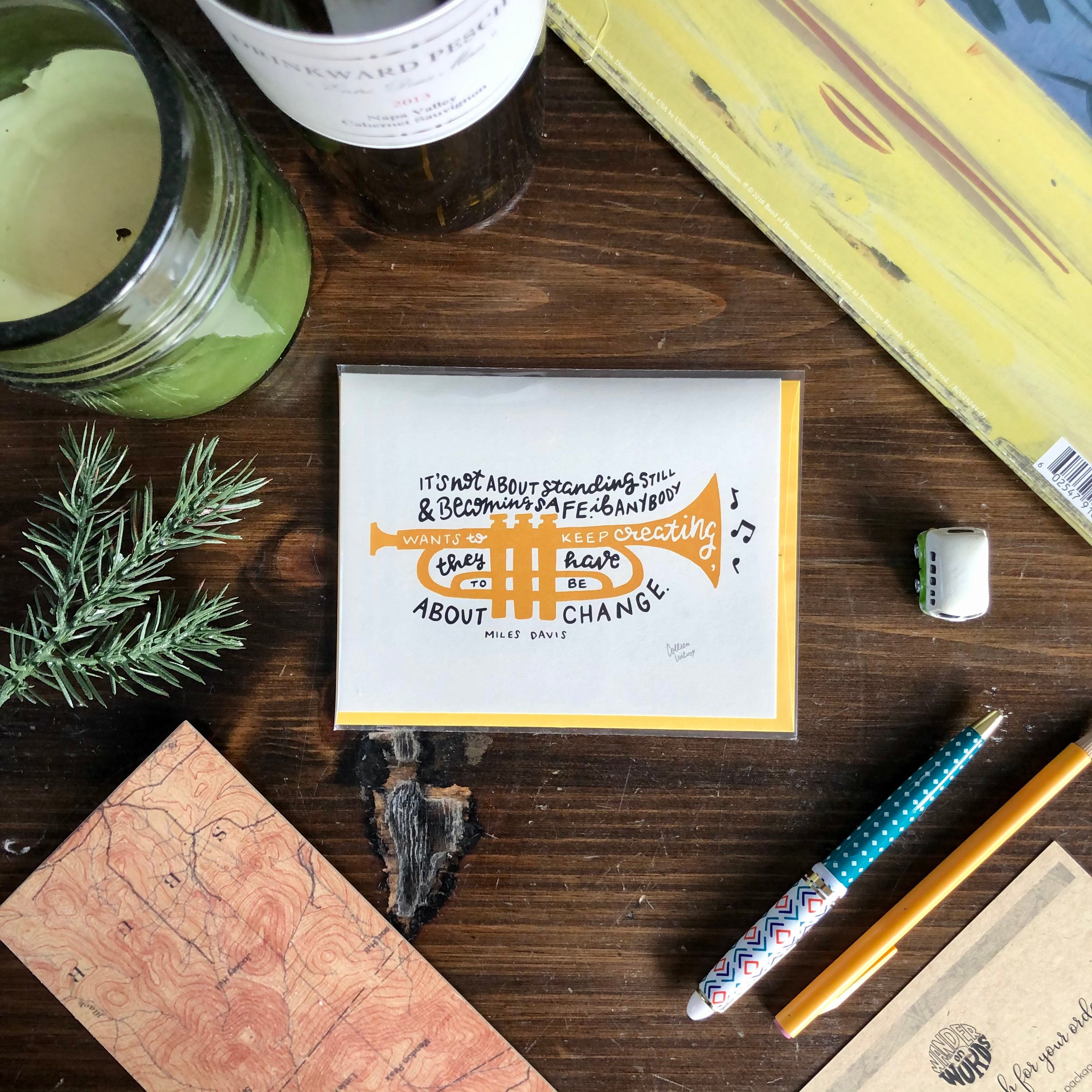 Hand-Lettered Be About Change Card Inspirational | Etsy