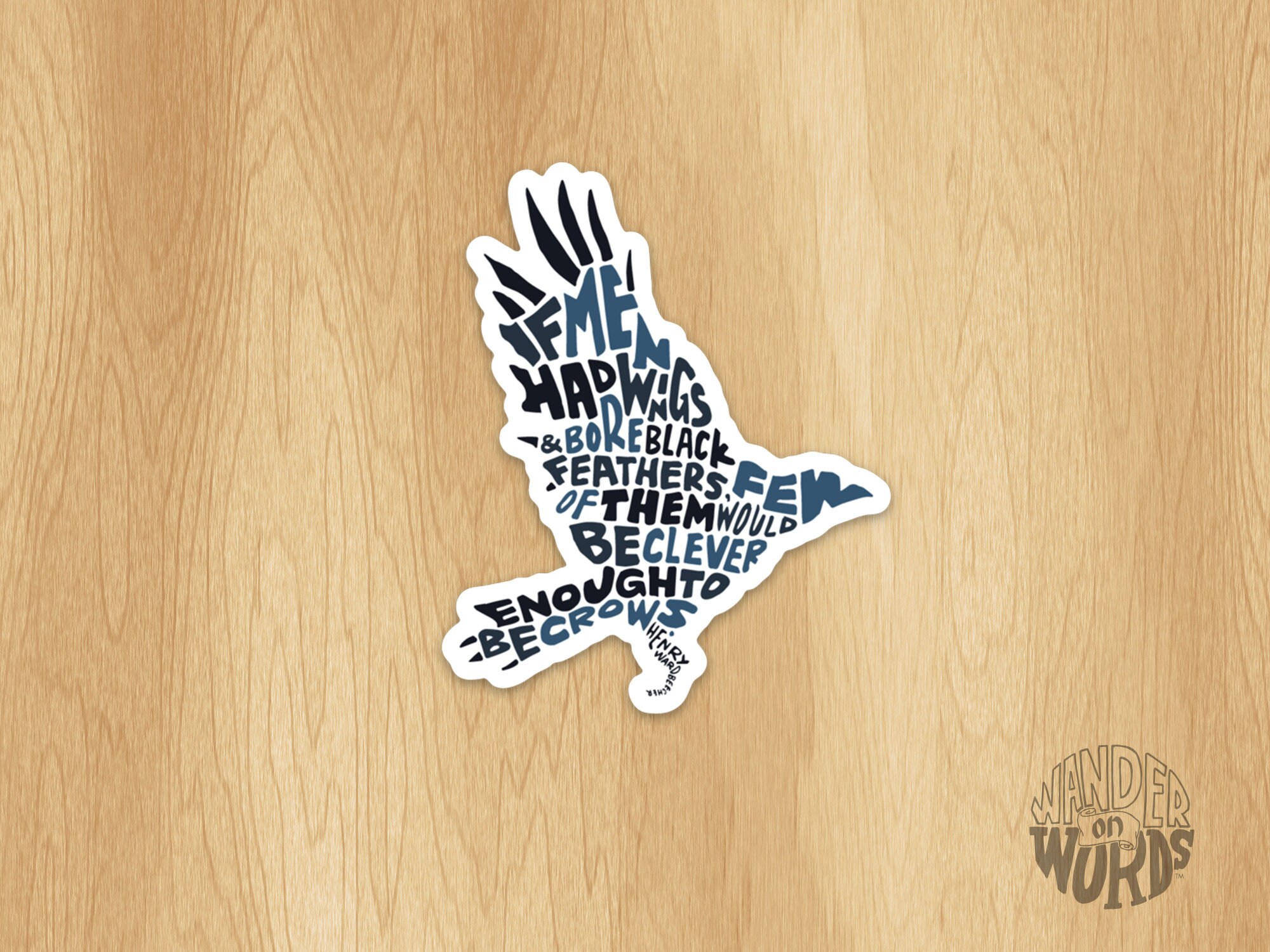 Hand-lettered Crow Sticker Clever Crow Sticker Inspirational | Etsy