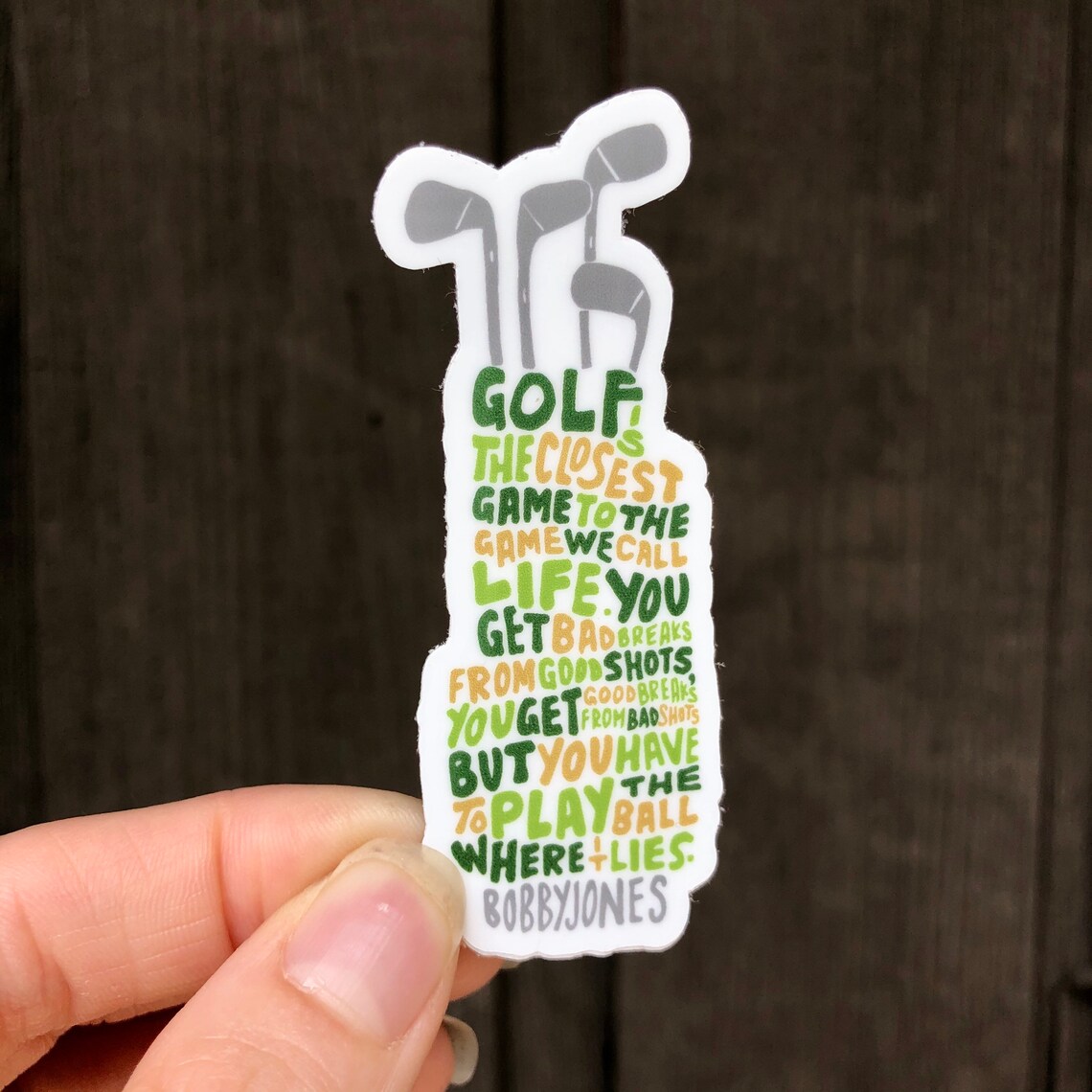 Hand-lettered Golf Sticker, Golf Clubs Sticker, Golfer Sticker ...