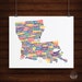 Hand-lettered Louisiana Print, Louisiana Shape, Louisiana Artwork ...
