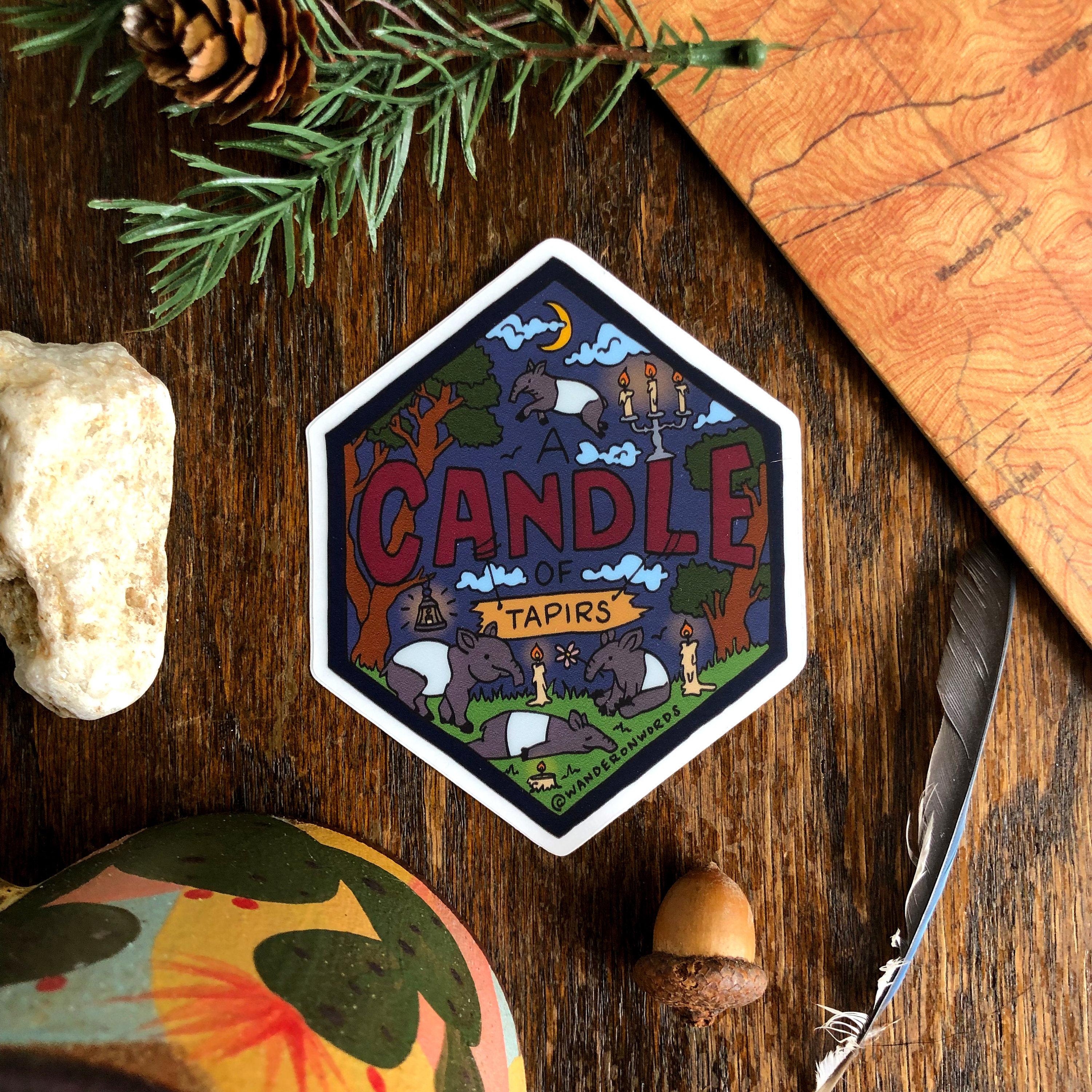 Candle of Tapirs Sticker, Animal Collective Noun Sticker, Tapir Sticker ...