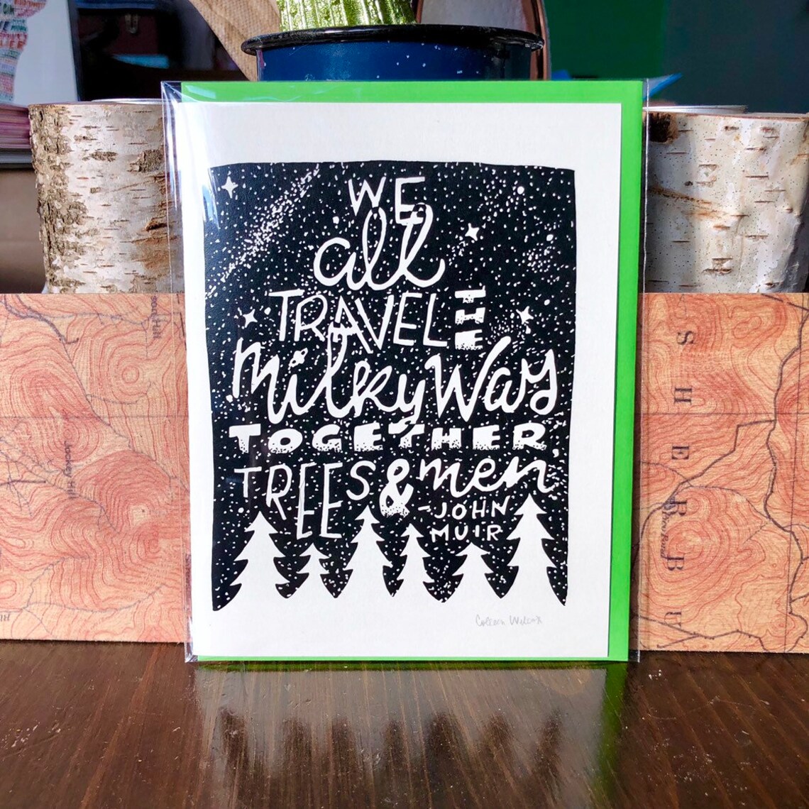 Hand-lettered Milky Way Muir Card John Muir Quote Card | Etsy