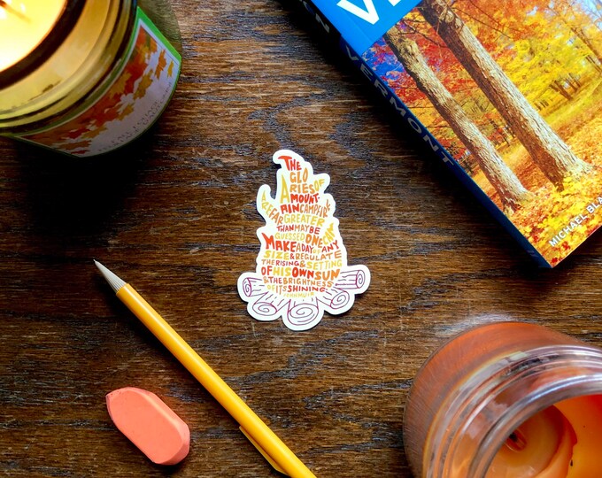 Hand-lettered Campfire Sticker Camping Sticker Nature Lover - Etsy