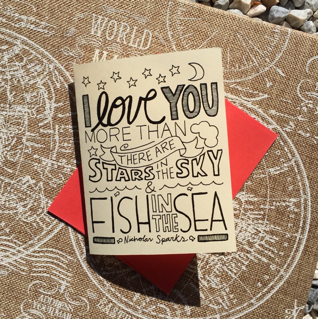 Hand-lettered Love You More Card Love Quote Card Nicholas - Etsy