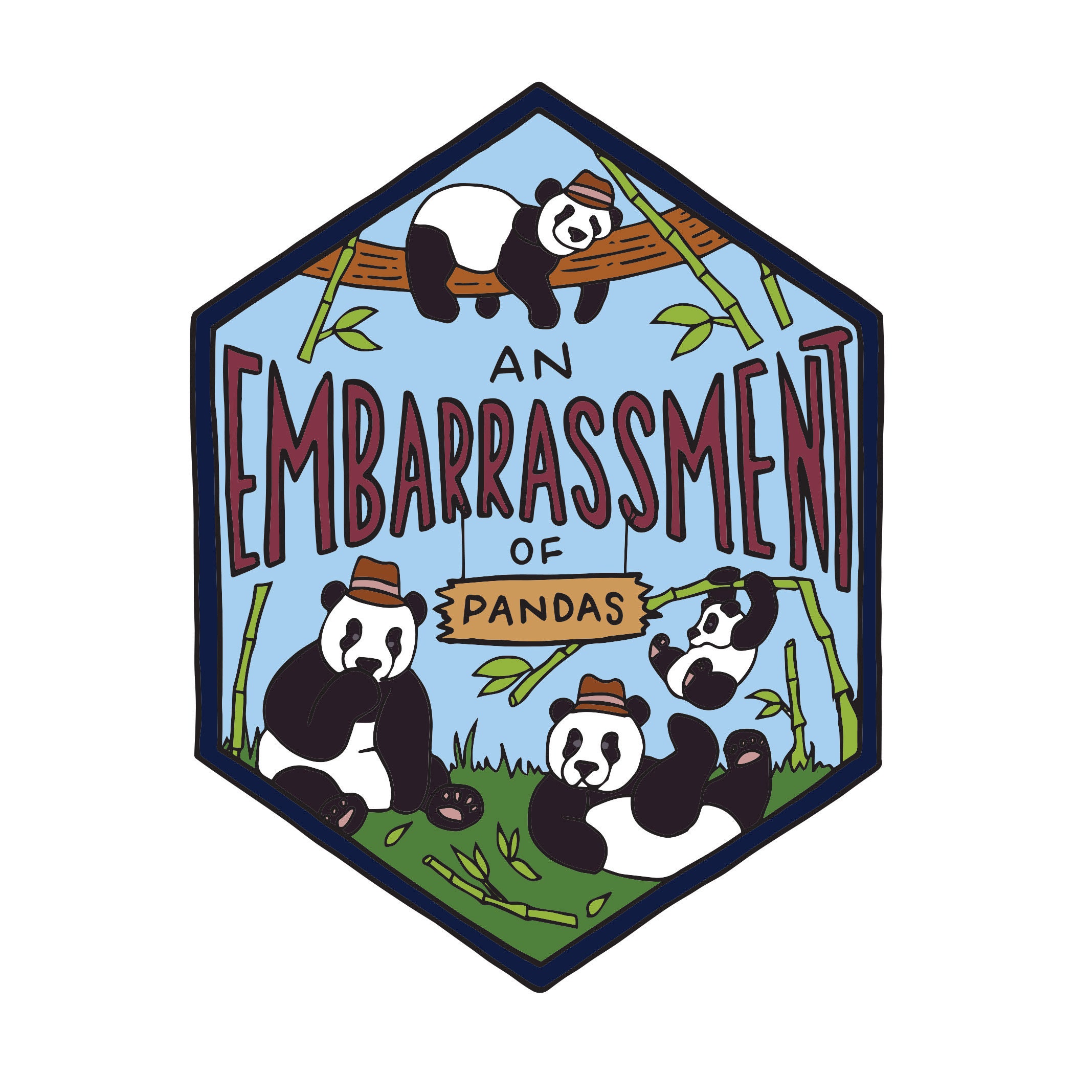 Embarrassment of Pandas Sticker, Animal Collective Sticker, Panda ...