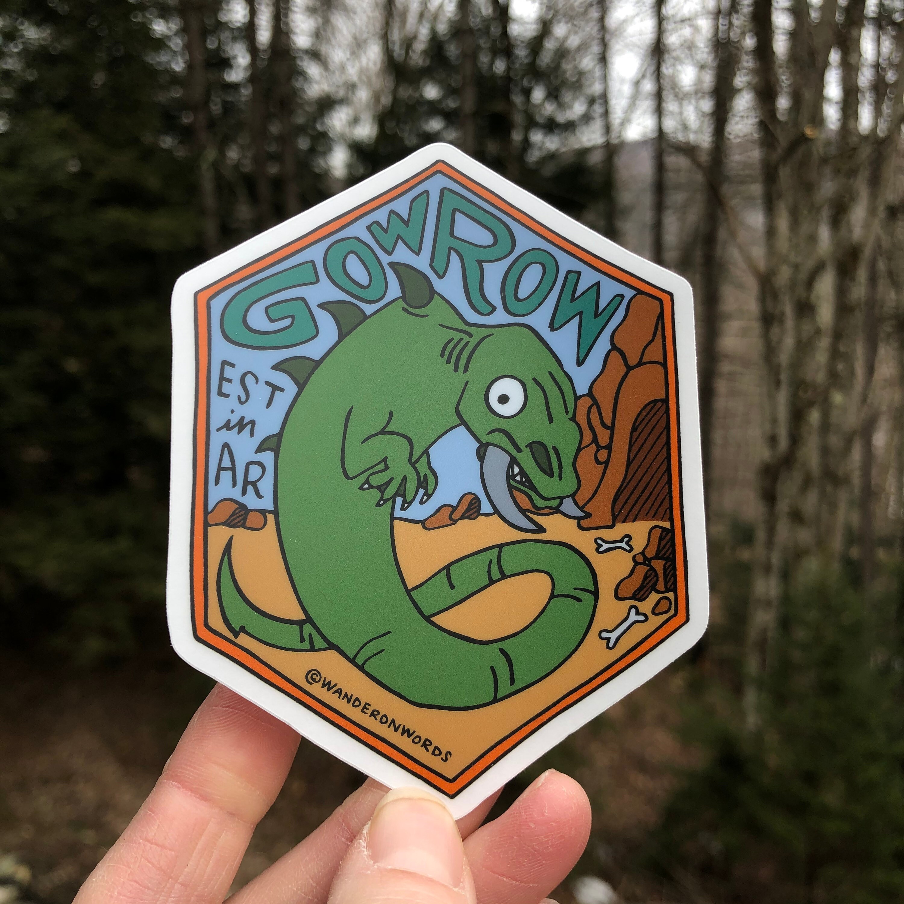 Hand-lettered Gowrow Sticker, Arkansas Sticker, Mythological Critter ...