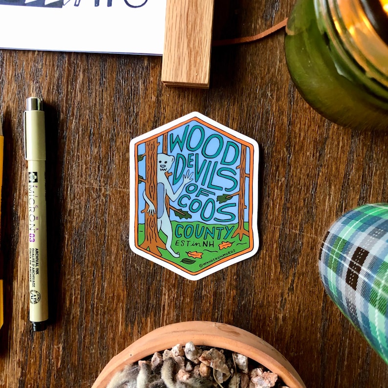 Hand-lettered Wood Devils of Coos County Sticker New - Etsy