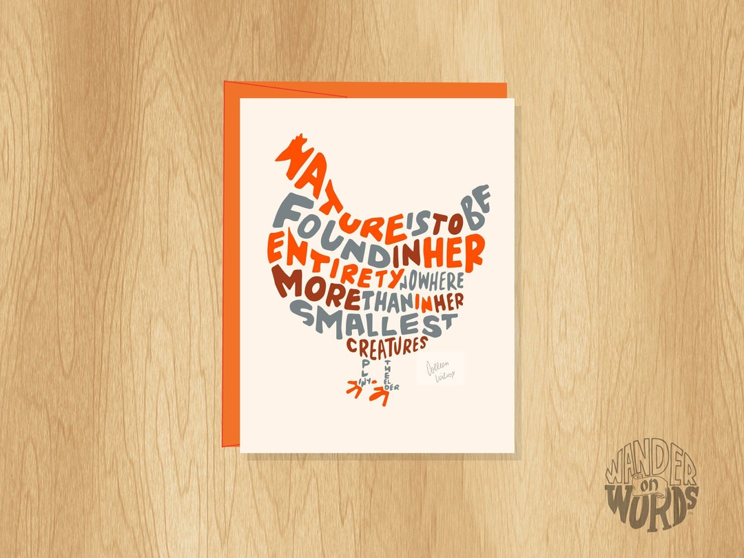 Hand-lettered Encouraging Chicken Card, Encouragement Card, Chicken ...