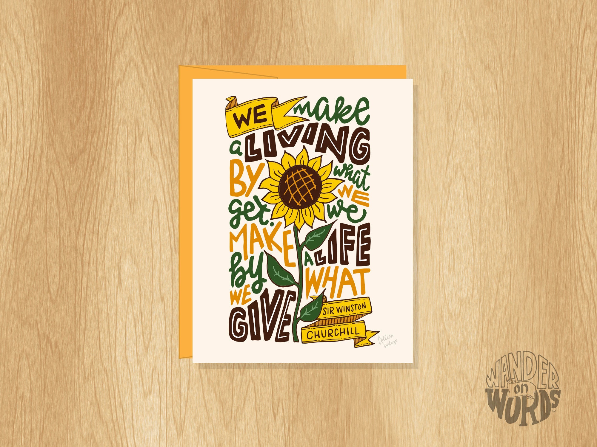 Hand-lettered Living Vs Life Card, Inspirational Hand-lettered Card ...