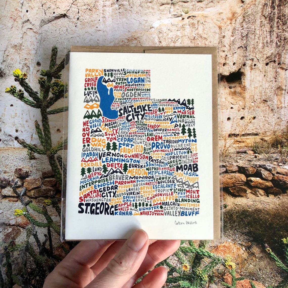 Hand-lettered Utah Card Utah Design Utah Gift Utah Art - Etsy