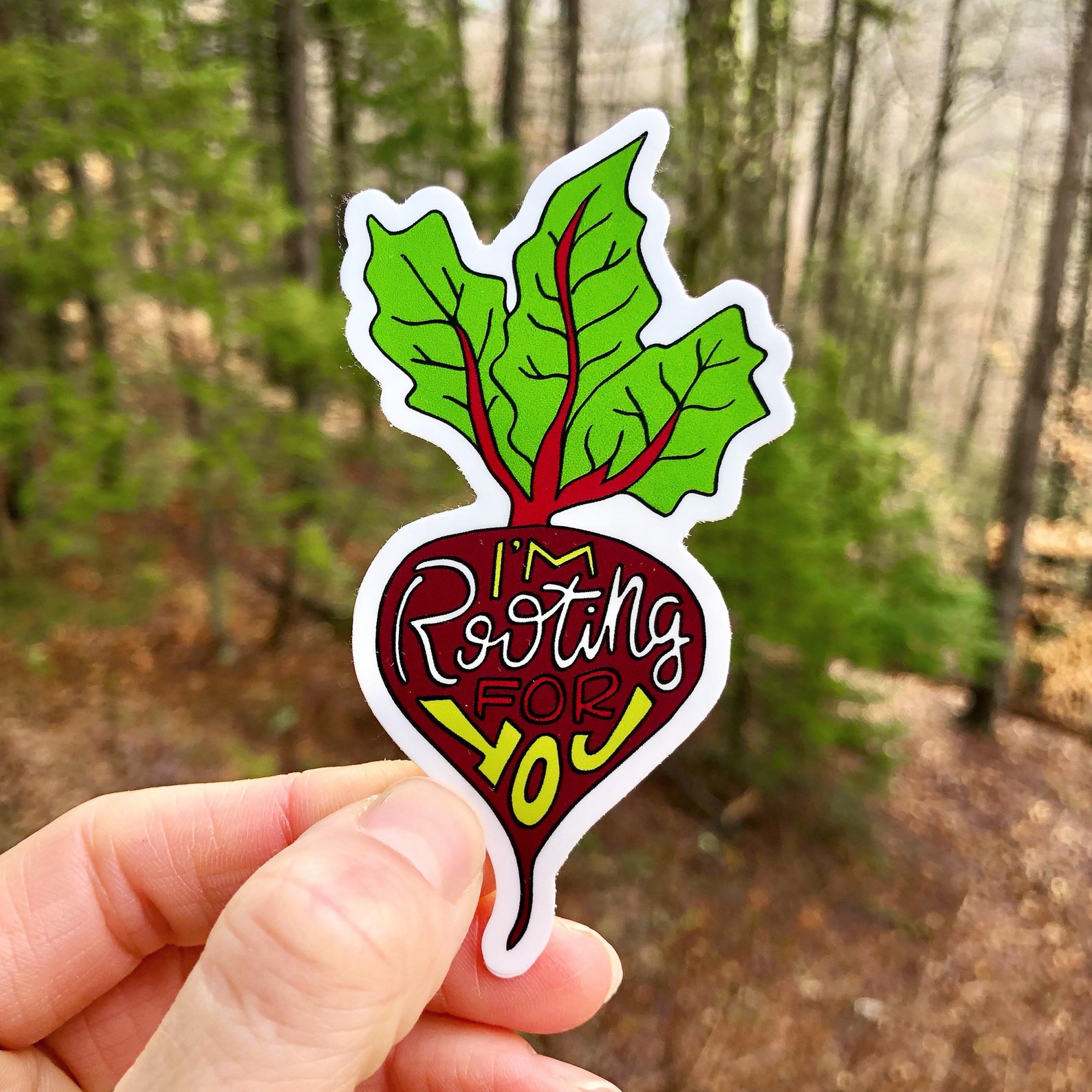 Hand-lettered Rooting for You Sticker Beet Sticker - Etsy