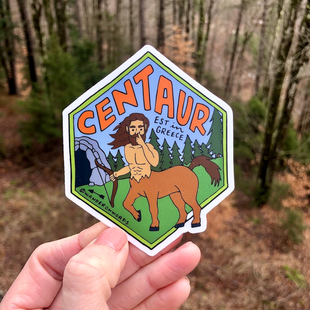 Hand-lettered Centaur Sticker, Centaur Art Sticker, Mythological ...