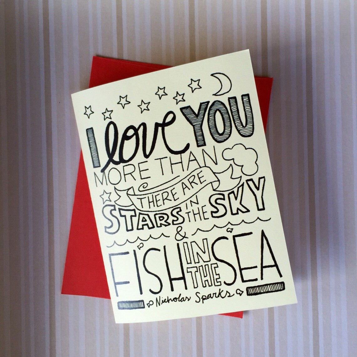Hand-lettered Love You More Card Love Quote Card Nicholas - Etsy