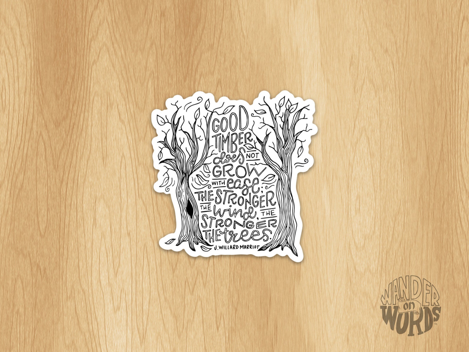 Hand-Lettered Good Timber Sticker Inspirational Nature | Etsy