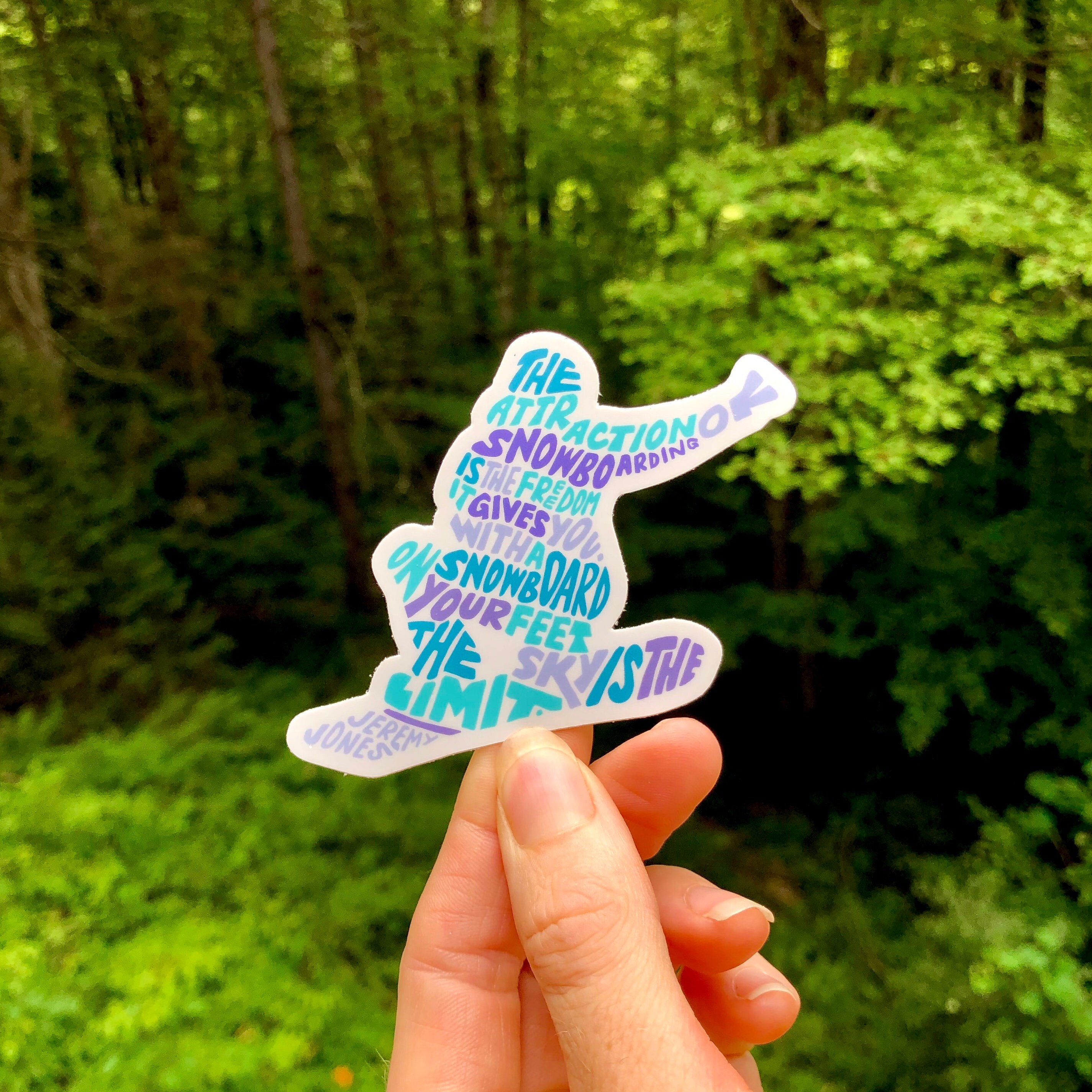 Hand-lettered Snowboarder Sticker, Snowboarding Sticker, Boarder ...