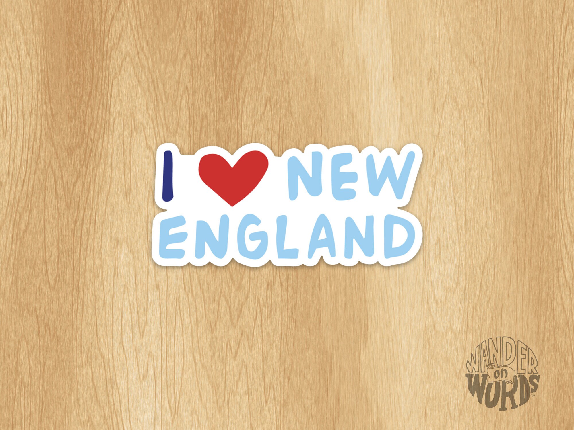 Hand-Lettered I Heart New England Sticker New England Lover | Etsy