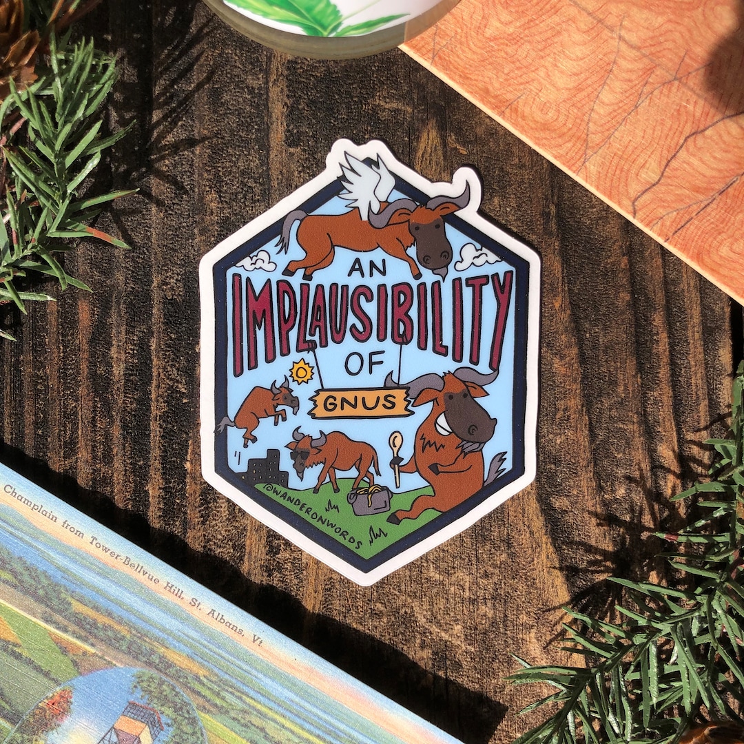 Implausibility of Gnus Sticker, Animal Collective Sticker, Gnu Sticker ...