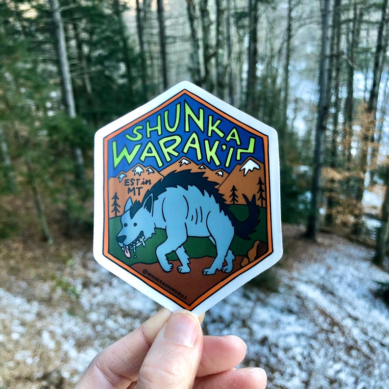 Hand-lettered Shunka Warak'in Sticker, Montana Sticker, Mythological ...